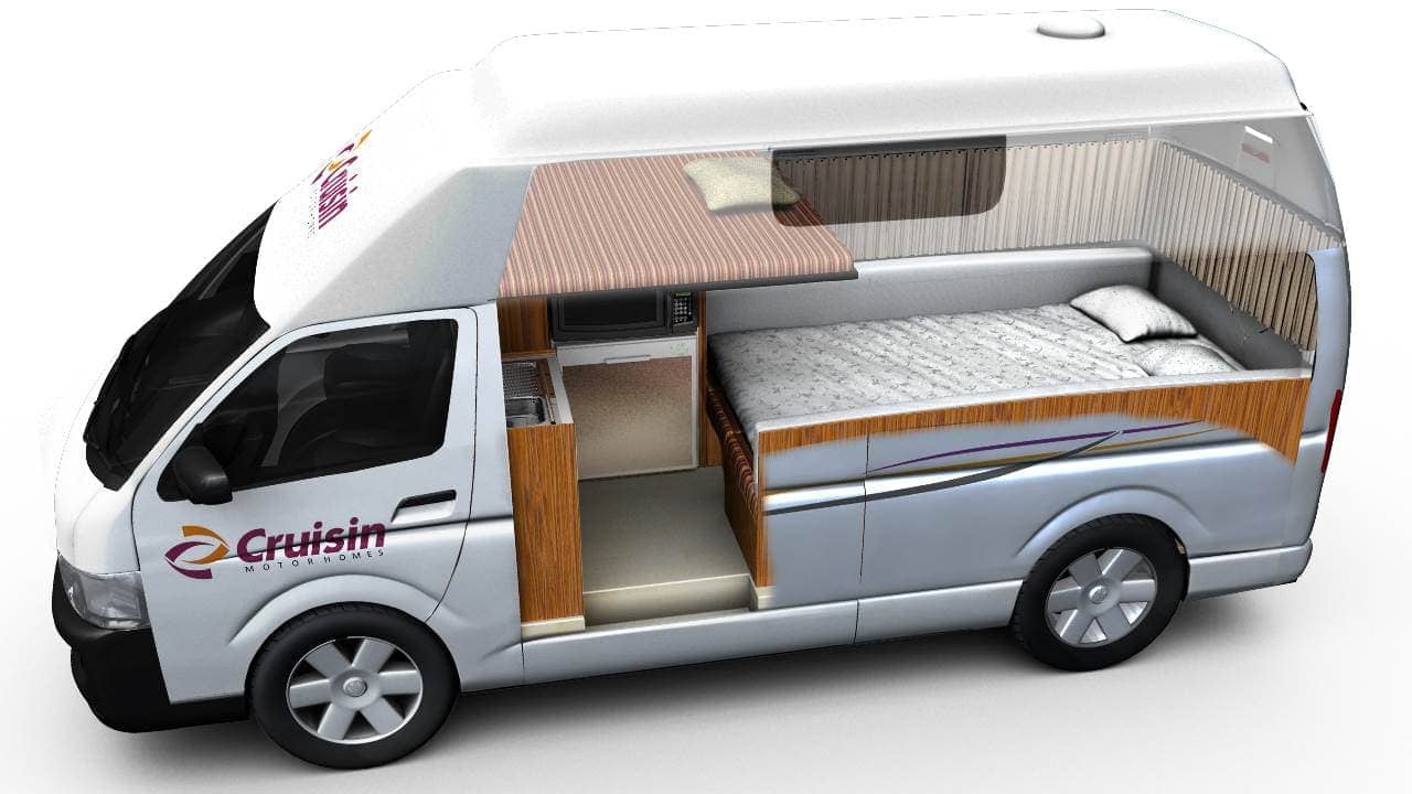 Toyota 2 Berth Hi Top Campervan Hire | Cruisin Motorhomes